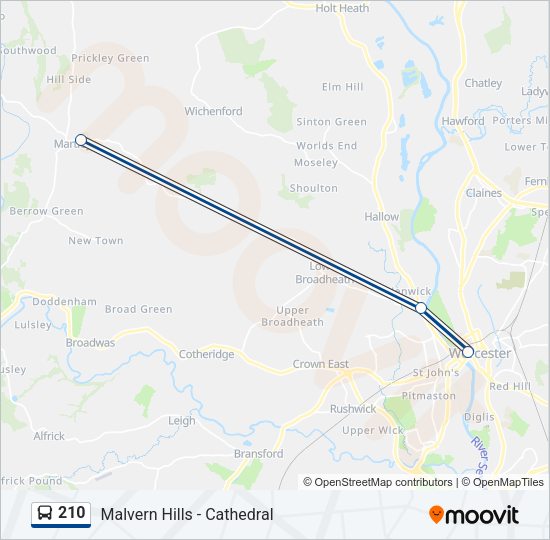 210 Route: Schedules, Stops & Maps - Worcester Bus Station (Updated)