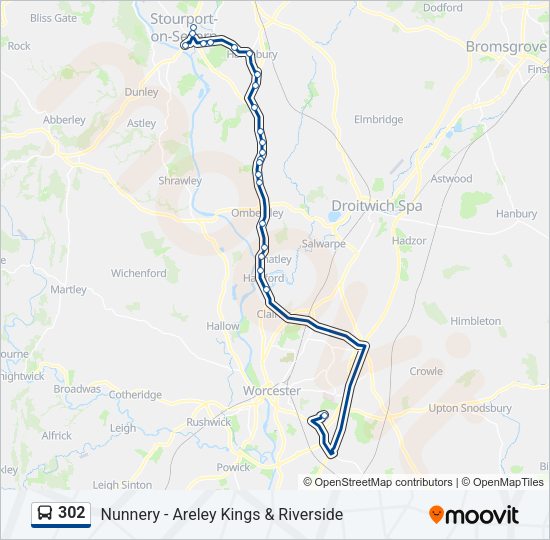 302 Route: Schedules, Stops & Maps - Worcester, Sixth Form College ...