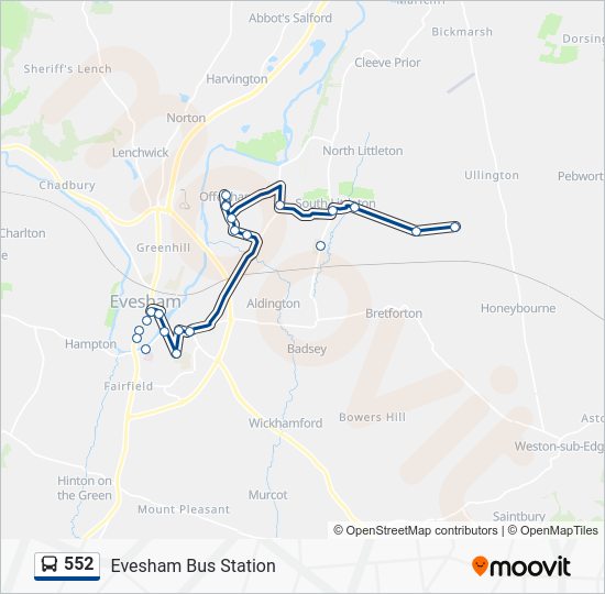 552 Route: Schedules, Stops & Maps - Evesham Bus Station (Updated)