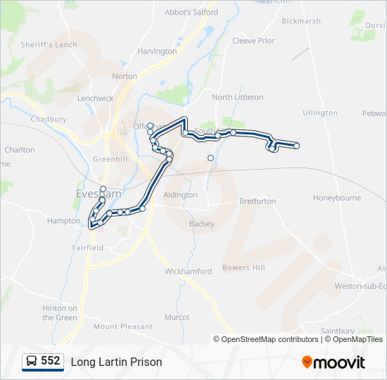 552 Route: Schedules, Stops & Maps - Long Lartin Prison (Updated)