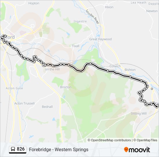 826 Route: Schedules, Stops & Maps - Rugeley Bus Station (Updated)