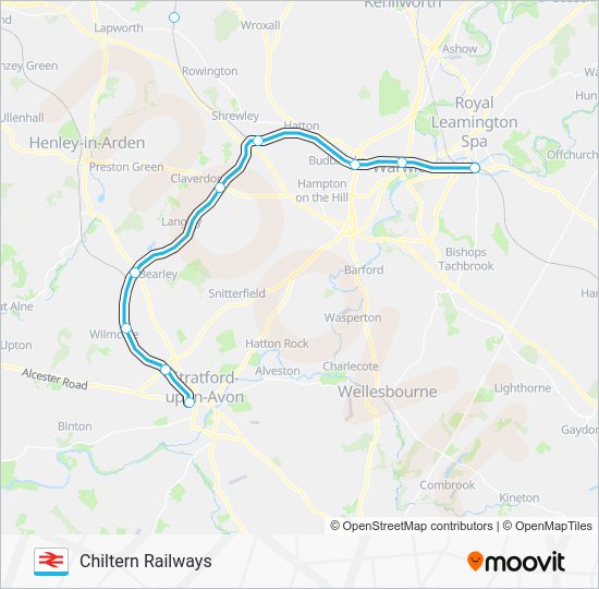 chiltern railways Route: Schedules, Stops & Maps - Leamington Spa (Updated)