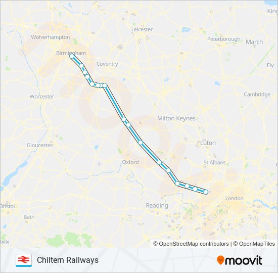 chiltern railways Route: Schedules, Stops & Maps - Birmingham Moor ...