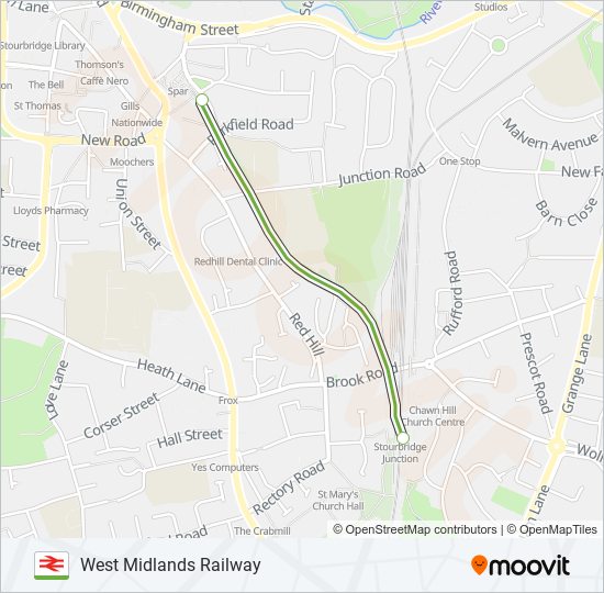 west midlands railway Route: Schedules, Stops & Maps - Stourbridge Town ...