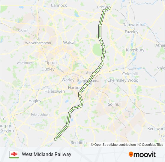 west midlands railway Route: Schedules, Stops & Maps - Lichfield Trent ...