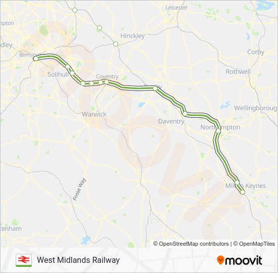 WEST MIDLANDS RAILWAY Route: Schedules, Stops & Maps - Milton Keynes ...