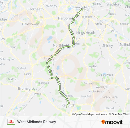 WEST MIDLANDS RAILWAY Route: Schedules, Stops & Maps - Redditch (Updated)