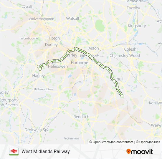 WEST MIDLANDS RAILWAY Route: Schedules, Stops & Maps - Stourbridge ...