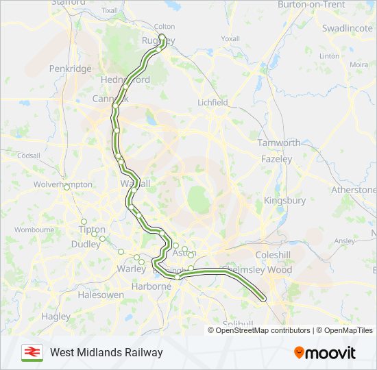 west midlands railway Route: Schedules, Stops & Maps - Rugeley Trent ...