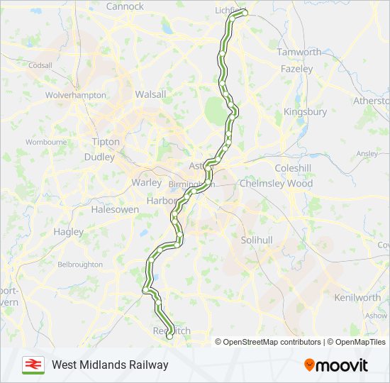 west midlands railway Route: Schedules, Stops & Maps - Lichfield Trent ...