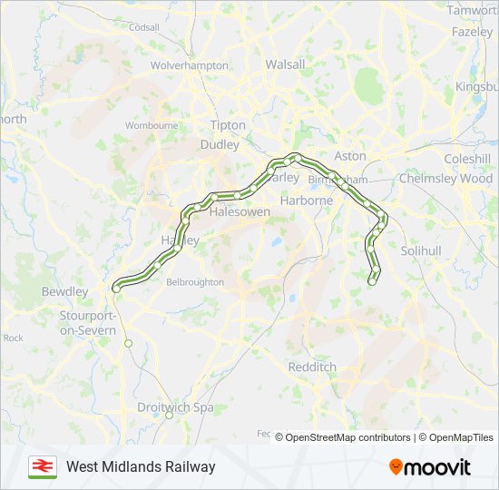 west midlands railway Route: Schedules, Stops & Maps - Whitlocks End ...