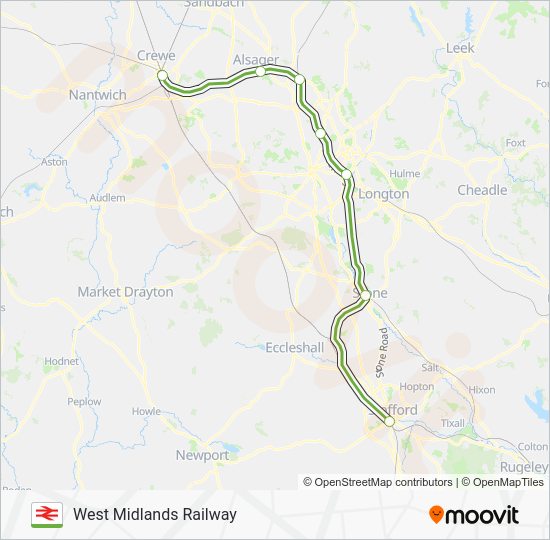 WEST MIDLANDS RAILWAY Route: Schedules, Stops & Maps - Stafford (Updated)