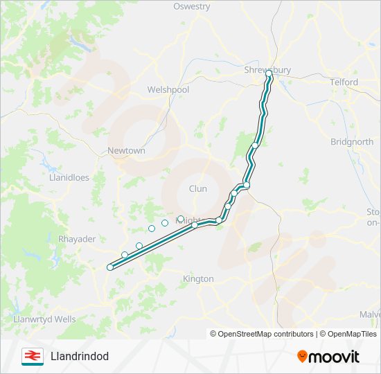 TRANSPORT FOR WALES Route: Schedules, Stops & Maps - Llandrindod (Updated)