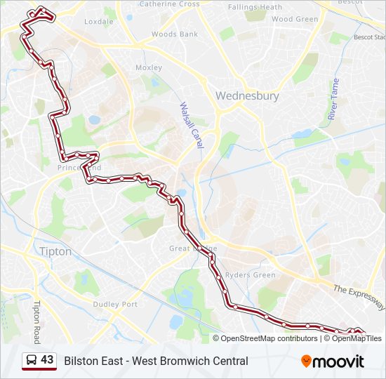 43 Route: Schedules, Stops & Maps - West Bromwich (Updated)