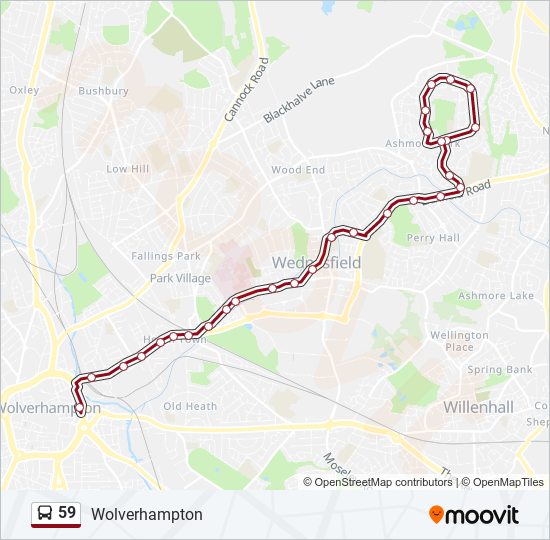 59 Route: Schedules, Stops & Maps - Wolverhampton (Updated)