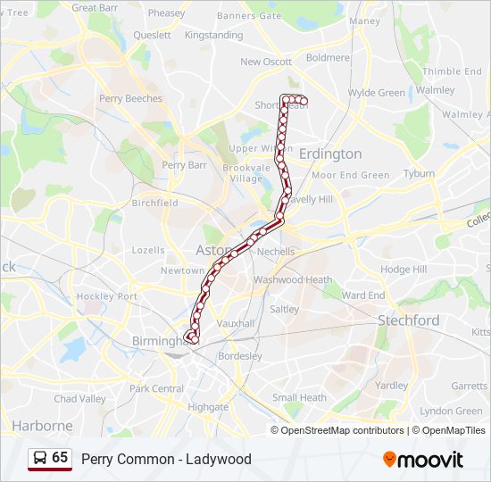 65 Route: Schedules, Stops & Maps - Birmingham (Updated)