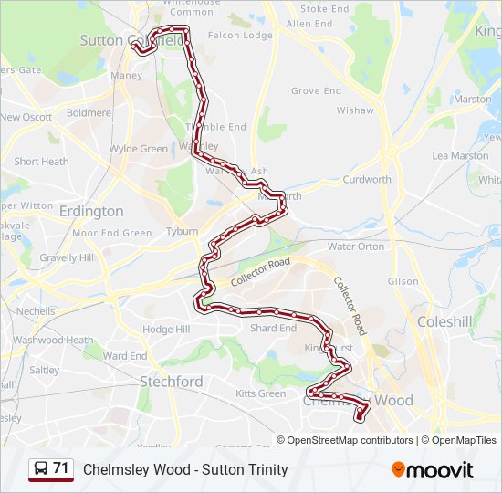 71 Route: Schedules, Stops & Maps - Chelmsley Wood (Updated)