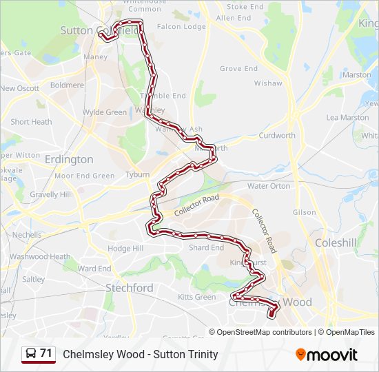 71 Route: Schedules, Stops & Maps - Chelmsley Interchange (Updated)