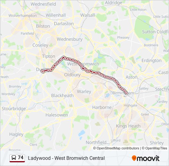 74 Route: Schedules, Stops & Maps - Birmingham (Updated)