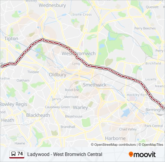 74 Route: Schedules, Stops & Maps - Birmingham (Updated)