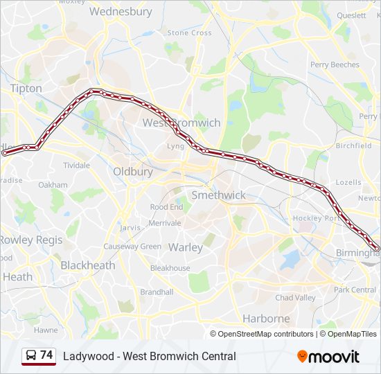 74 Route: Schedules, Stops & Maps - Dudley (Updated)