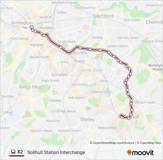 x2 Route: Schedules, Stops & Maps - Solihull Station Interchange (Updated)