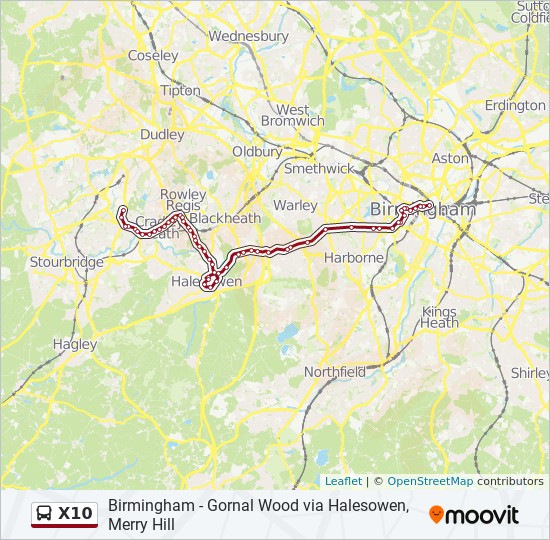 X10 Route: Schedules, Stops & Maps - Merry Hill