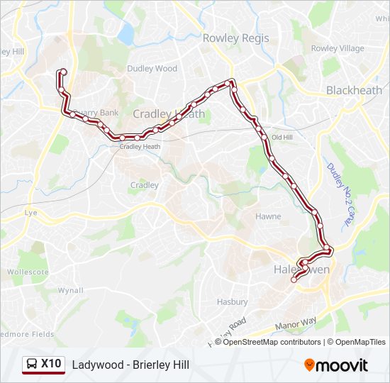 x10 Route: Schedules, Stops & Maps - Halesowen (Updated)