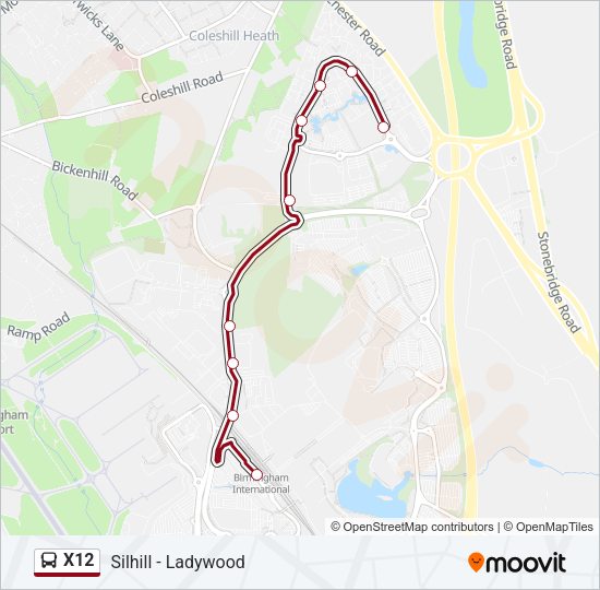 x12 Route: Schedules, Stops & Maps - Birmingham International Station ...