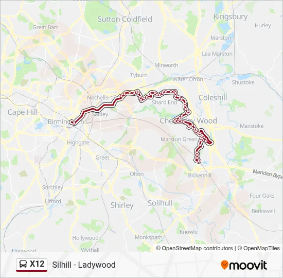 X12 Route: Schedules, Stops & Maps - Birmingham International Station ...
