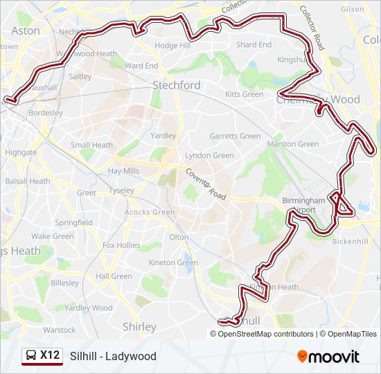 x12 Route: Schedules, Stops & Maps - Birmingham (Updated)