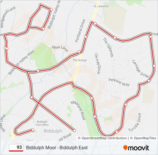 93 Route: Schedules, Stops & Maps - Gillow Heath (Updated)
