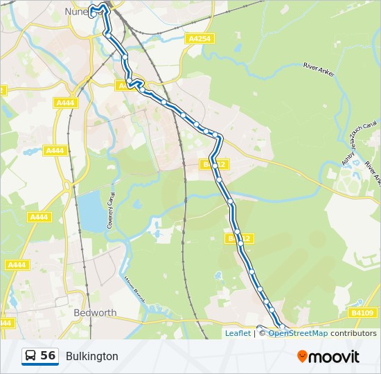 56 Route: Schedules, Stops & Maps - Bulkington