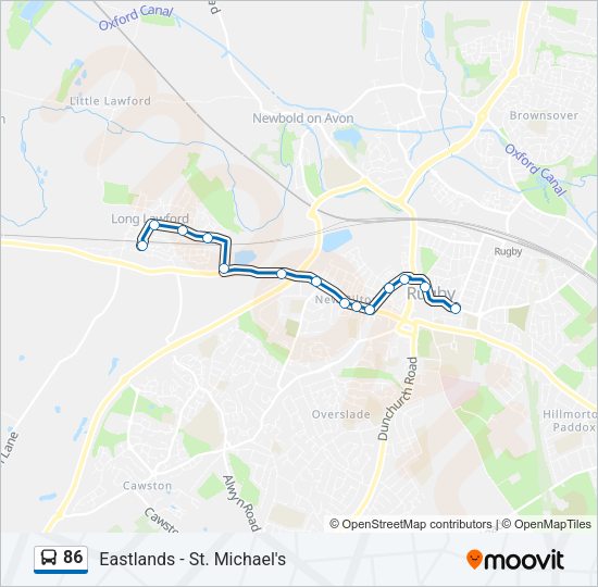 86 Route: Schedules, Stops & Maps - Long Lawford (Updated)