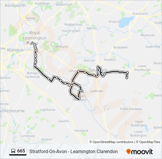 665 Route: Schedules, Stops & Maps - Napton on the Hill (Updated)