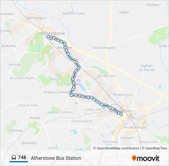 748 Route: Schedules, Stops & Maps - Atherstone Bus Station (Updated)