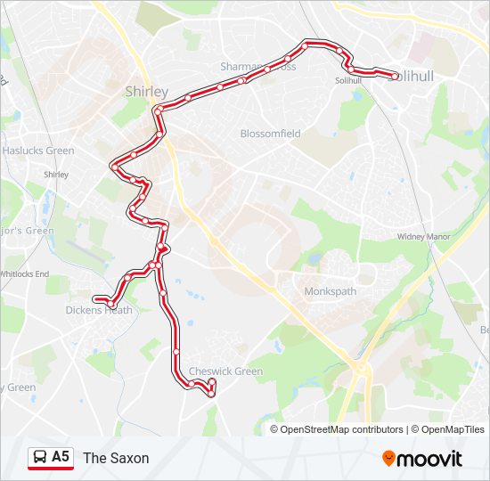 a5 Route: Schedules, Stops & Maps - The Saxon (Updated)