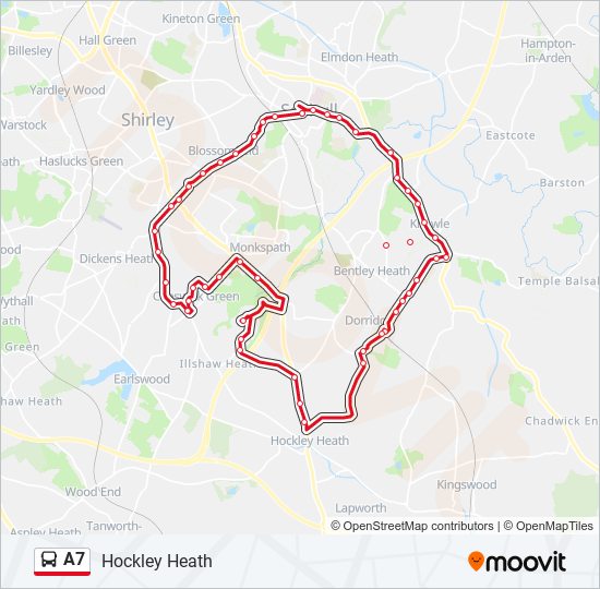 a7 Route: Schedules, Stops & Maps - Hockley Heath (Updated)