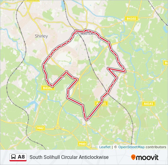 A8 Route: Schedules, Stops & Maps - Solihull