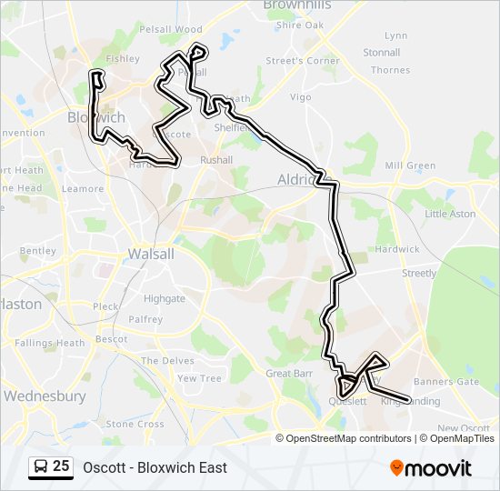 25 Route: Schedules, Stops & Maps - Bloxwich (Updated)
