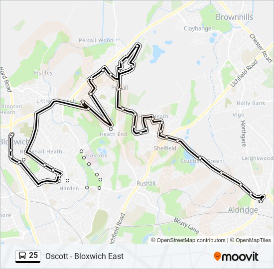 25 Route: Schedules, Stops & Maps - Aldridge (Updated)