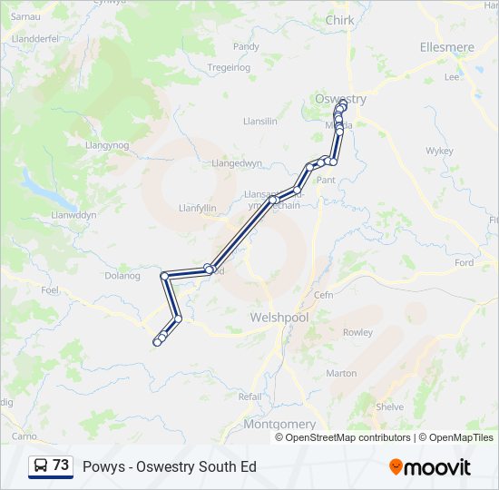 73 Route: Schedules, Stops & Maps - Llanfair Caereinion (Updated)