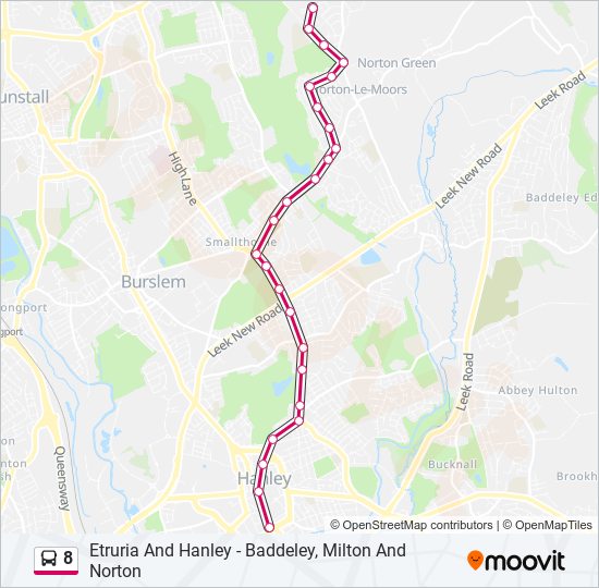 8 Route: Schedules, Stops & Maps - Hanley (Updated)