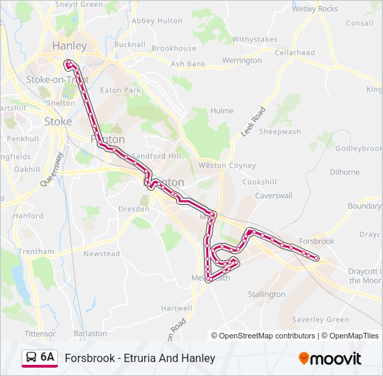6A Route: Schedules, Stops & Maps - Hanley (City Cent) (Updated)