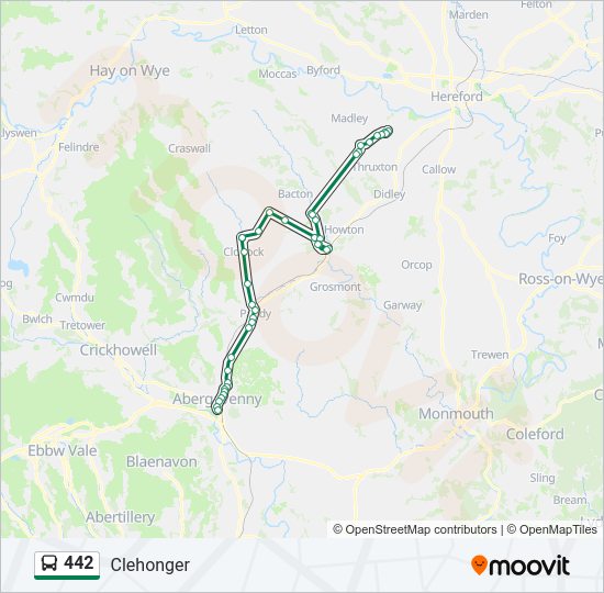 442 Route: Schedules, Stops & Maps - Clehonger (Updated)