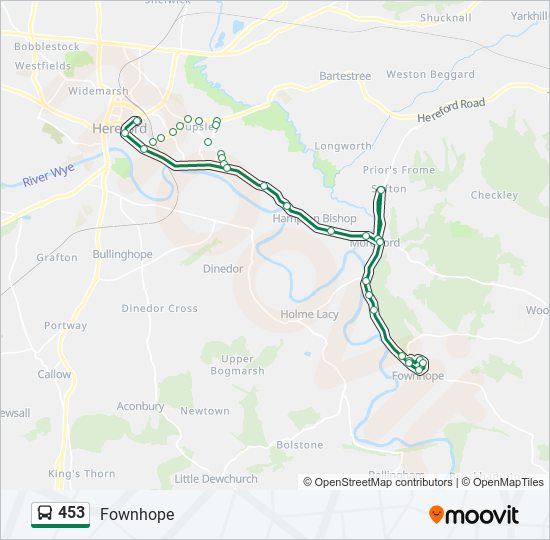 453 Route: Schedules, Stops & Maps - Fownhope (Updated)