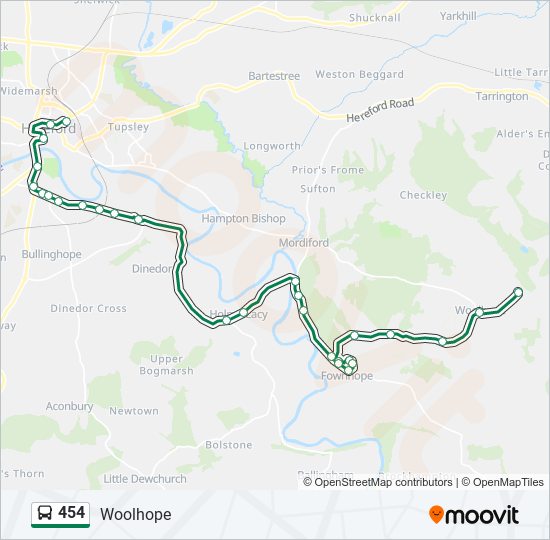 454 Route: Schedules, Stops & Maps - Woolhope (Updated)
