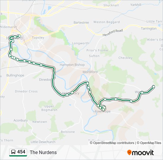 454 Route: Schedules, Stops & Maps - The Nurdens (Updated)