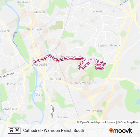 38 Route: Schedules, Stops & Maps - Worcester Bus Station (Updated)