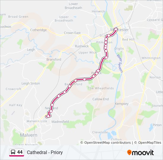 44 Route: Schedules, Stops & Maps - Malvern Link (Updated)